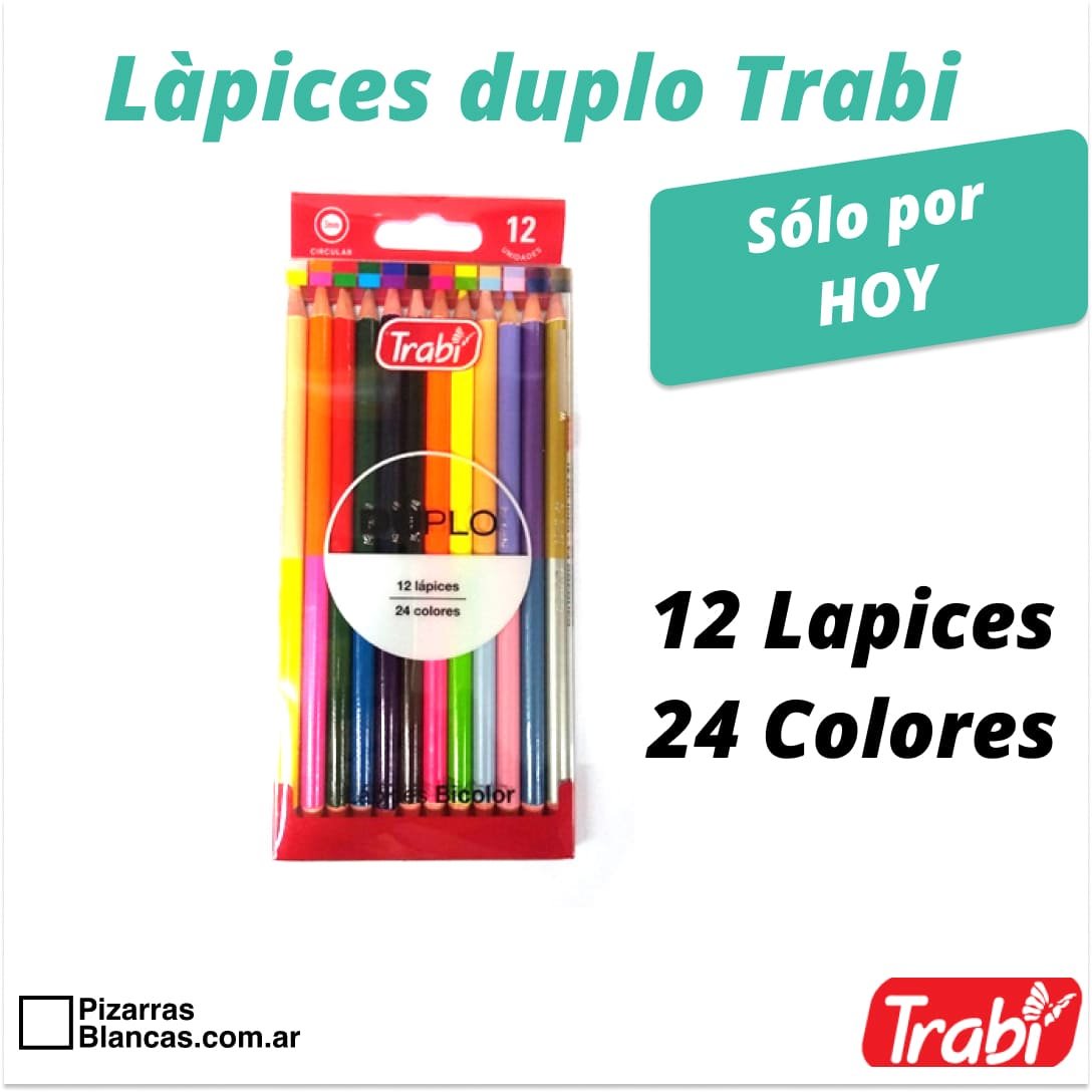 lapices de color Trabi Duplo - Librería PB-Pizarras Blancas en Mendoza