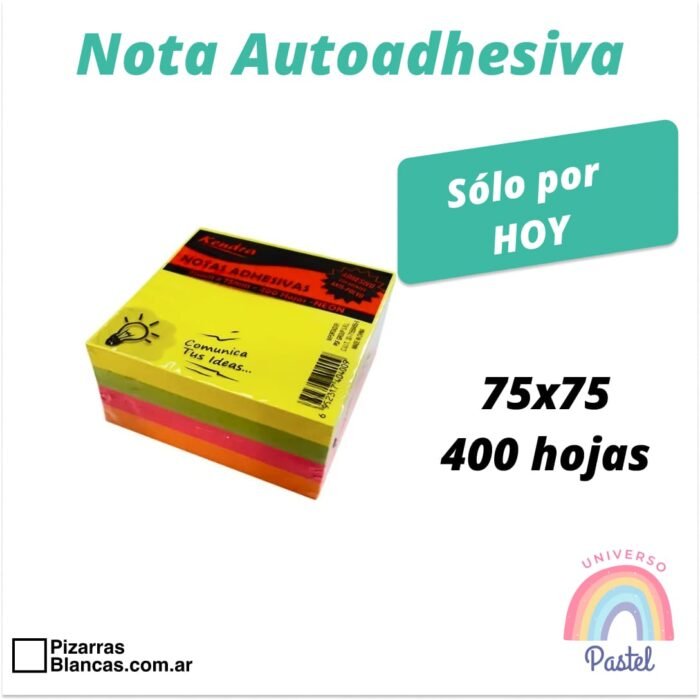 Nota Autoadhesiva Kendra 75x75 400H - Librería PB-Pizarras Blancas en ...