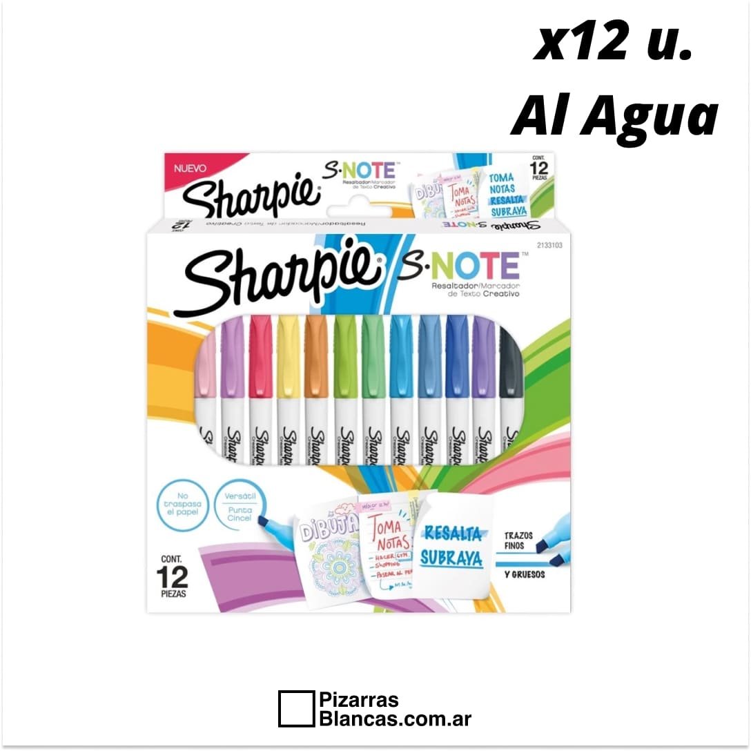 Marcador Sharpie S-Note x12u - Librería PB-Pizarras Blancas en Mendoza