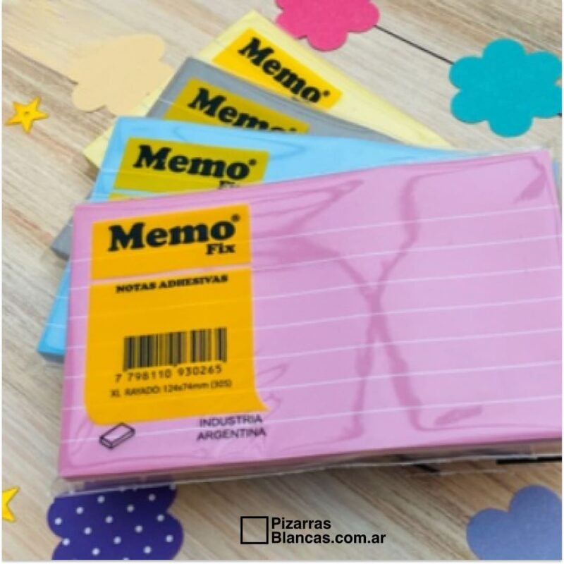 Memo XL Rayado 123x74mm x80 hojas - Librería PB-Pizarras Blancas en Mendoza