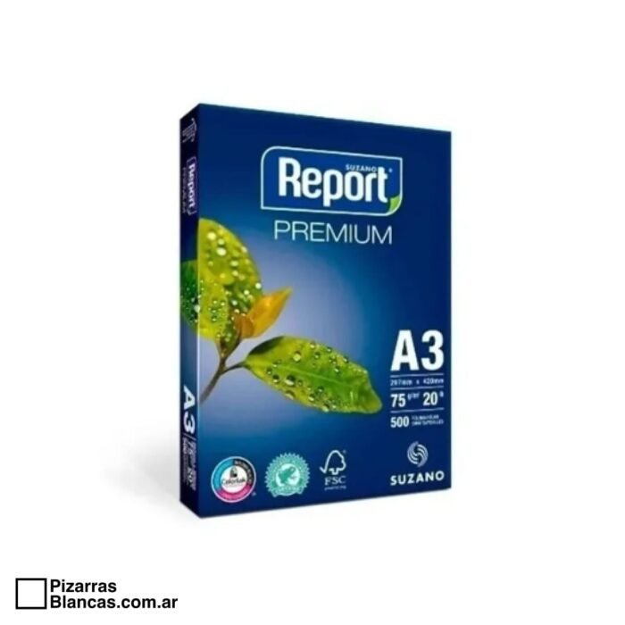 Resma Report Alcalino A3 75 g - Librería PB-Pizarras Blancas en Mendoza
