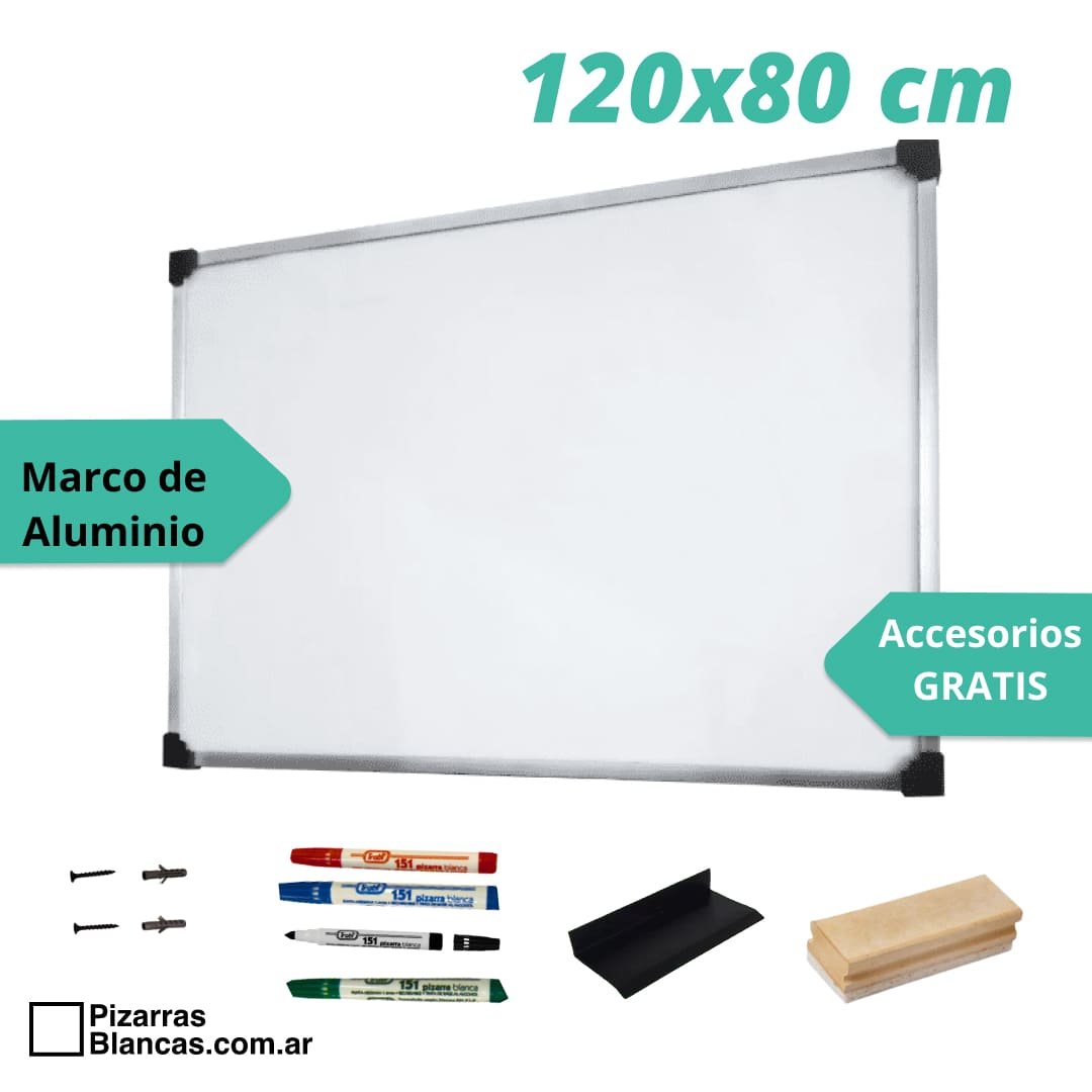 Pizarra Blanca Robusta 100x75cm - Librería PB-Pizarras Blancas en Mendoza