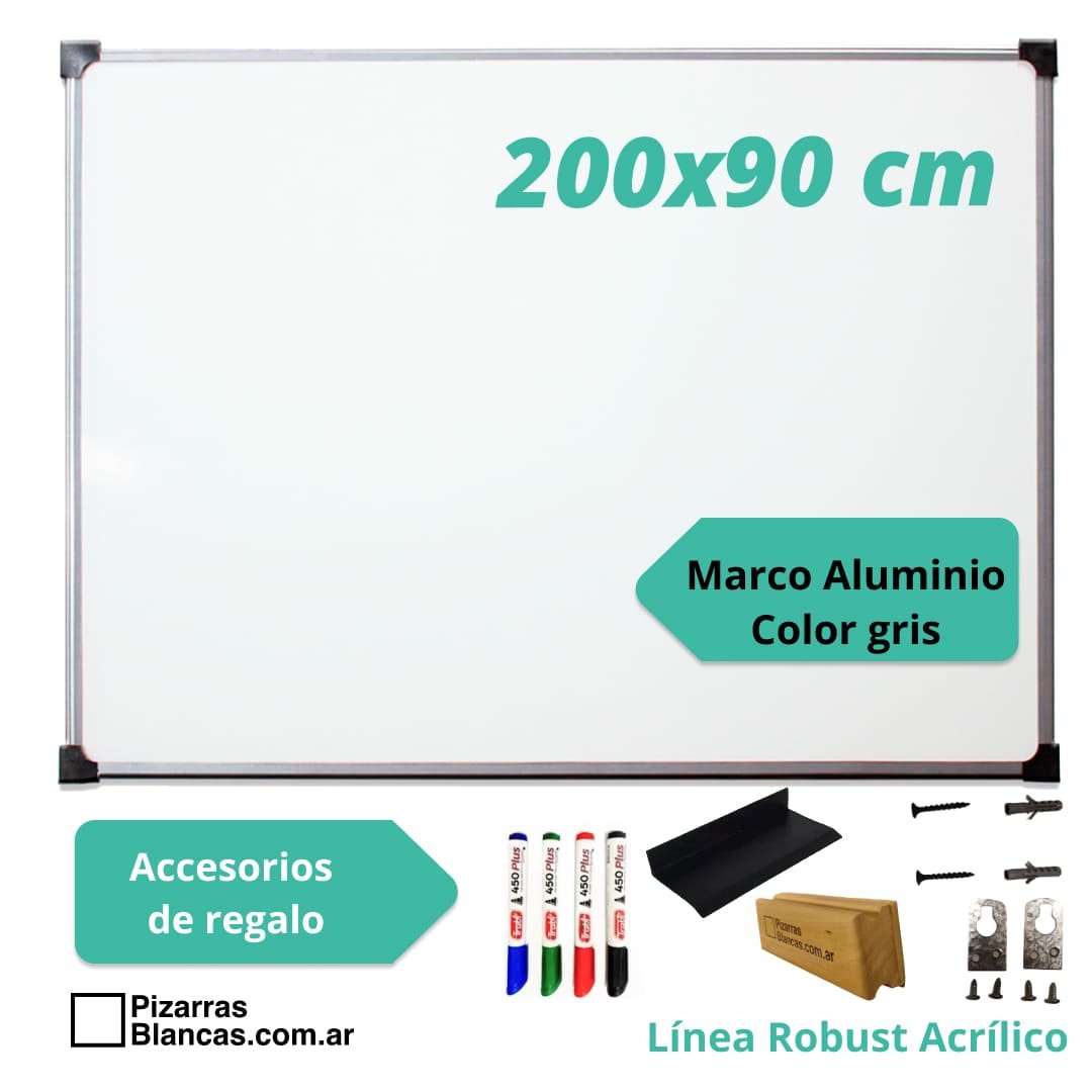 Pizarra Blanca Robusta 200x90 Aluminio - Librería PB-Pizarras Blancas ...