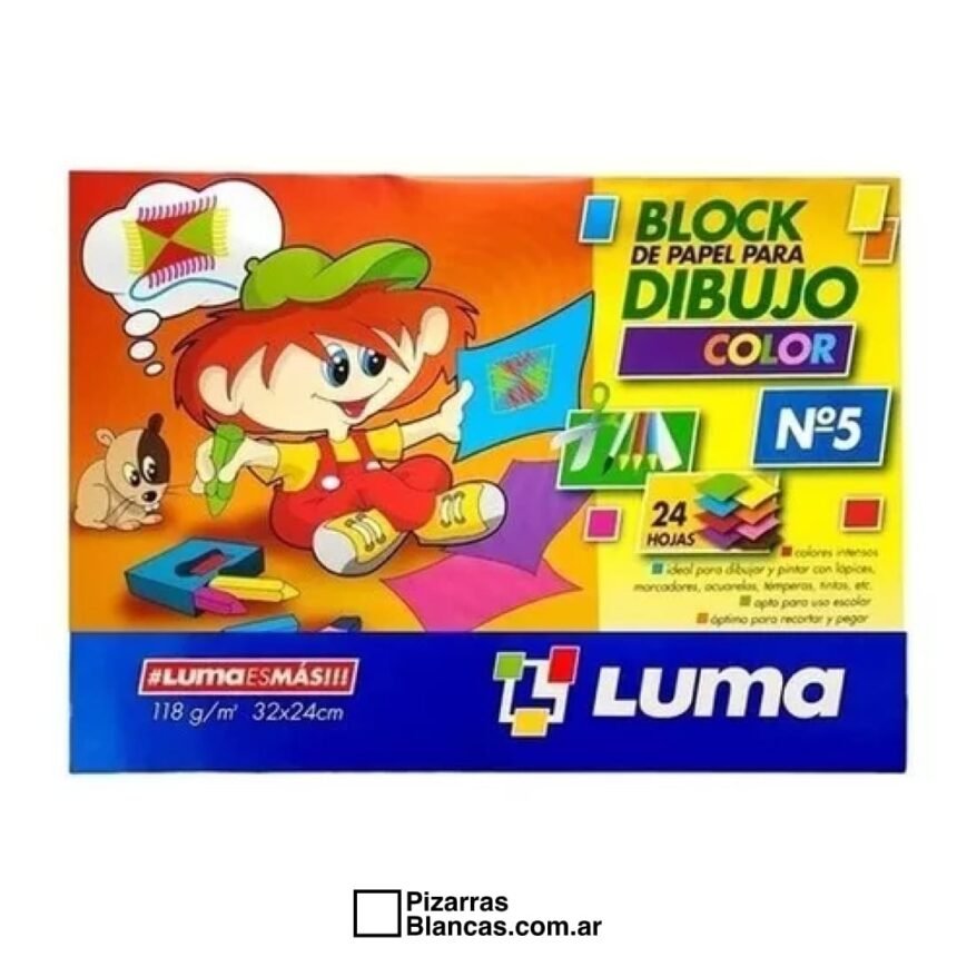 Block de dibujo LUMA N°5 20h - Color - Librería PB-Pizarras Blancas en ...