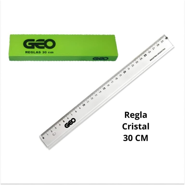 REGLA GEO 30 CM CRISTAL - Librería PB-Pizarras Blancas en Mendoza