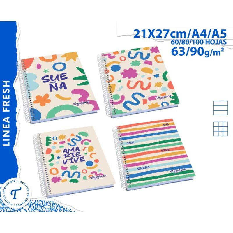CUADERNO TRIUNFANTE FRESH A5 80H RAYATAPA DURA ESPIRAL == - Librería PB ...